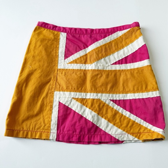 Boden | Skirts | Boden Union Jack Mini Skirt Pink And Orange Uk6us ...